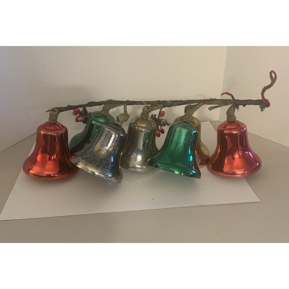 Unbranded | Holiday | Vintage Mercury Glass Look Hard Plastic Bells ...